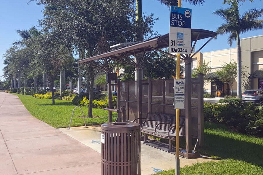 Commercial LED Bus Stop Shelter Solar Transit Lighting Projects
