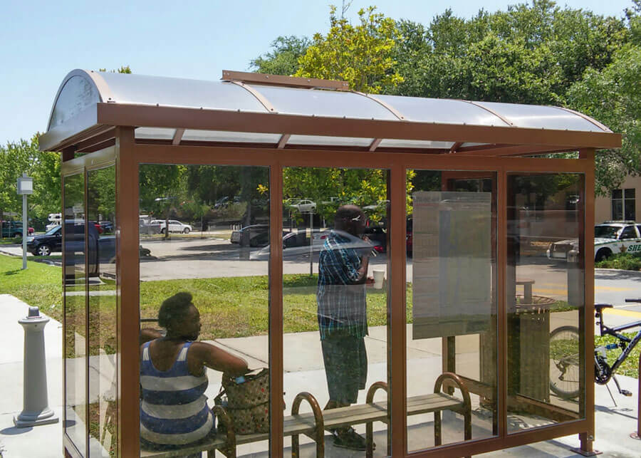Commercial LED Bus Stop Shelter Solar Transit Lighting Projects