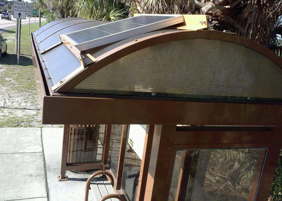 Commercial LED Bus Stop Shelter Solar Transit Lighting Projects