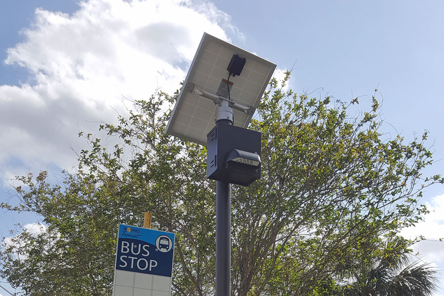 Commercial LED Bus Stop Shelter Solar Transit Lighting Projects