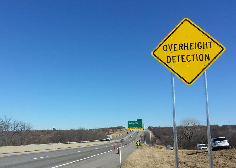 Safety with Solar Powered Overheight Vehicle Detection System