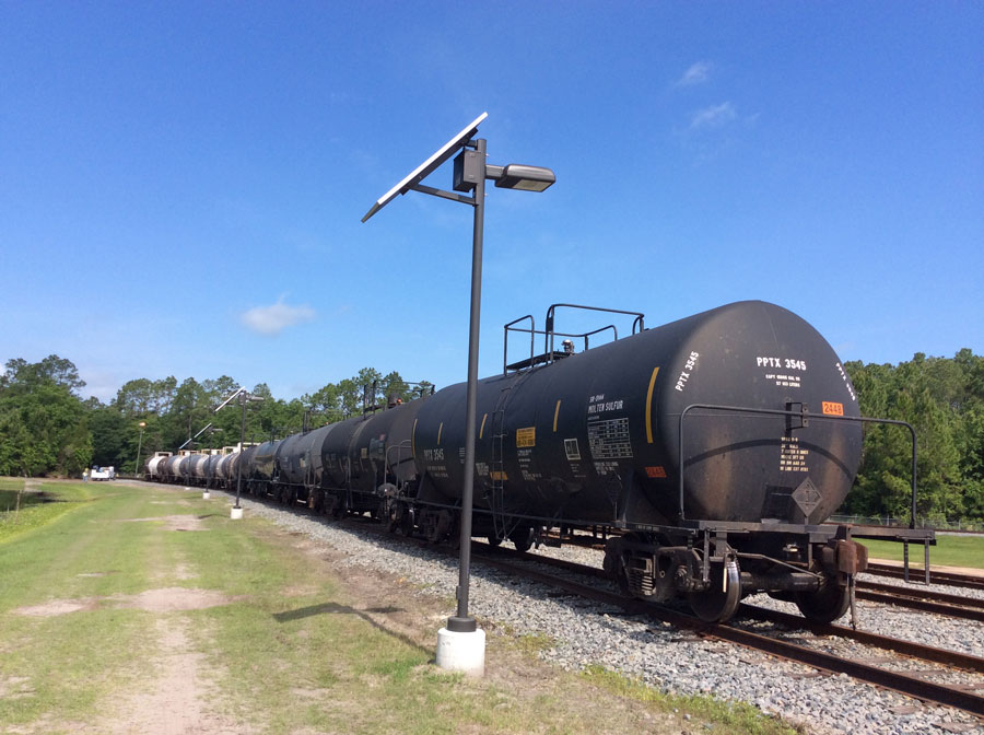LED Solar Security Light for Railroad Switchyard